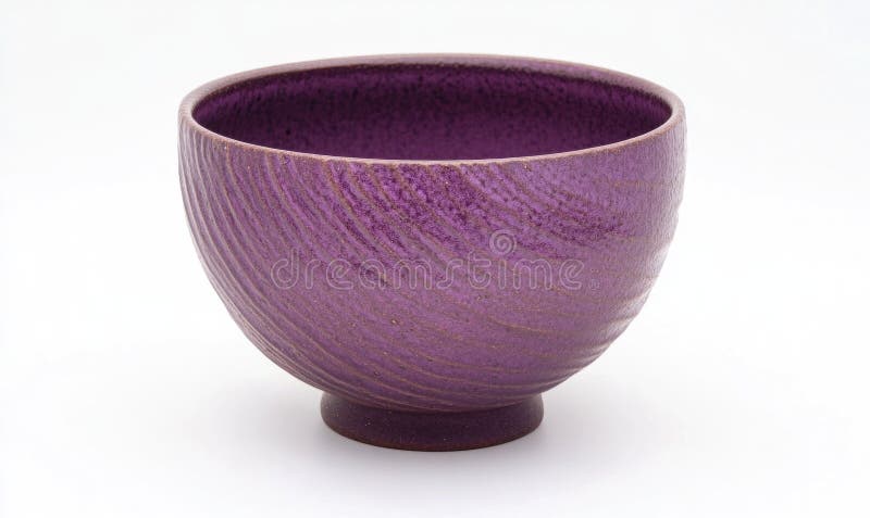 A Purple Bowl with a White Rim Stock Image - Image of plate, sitting ...