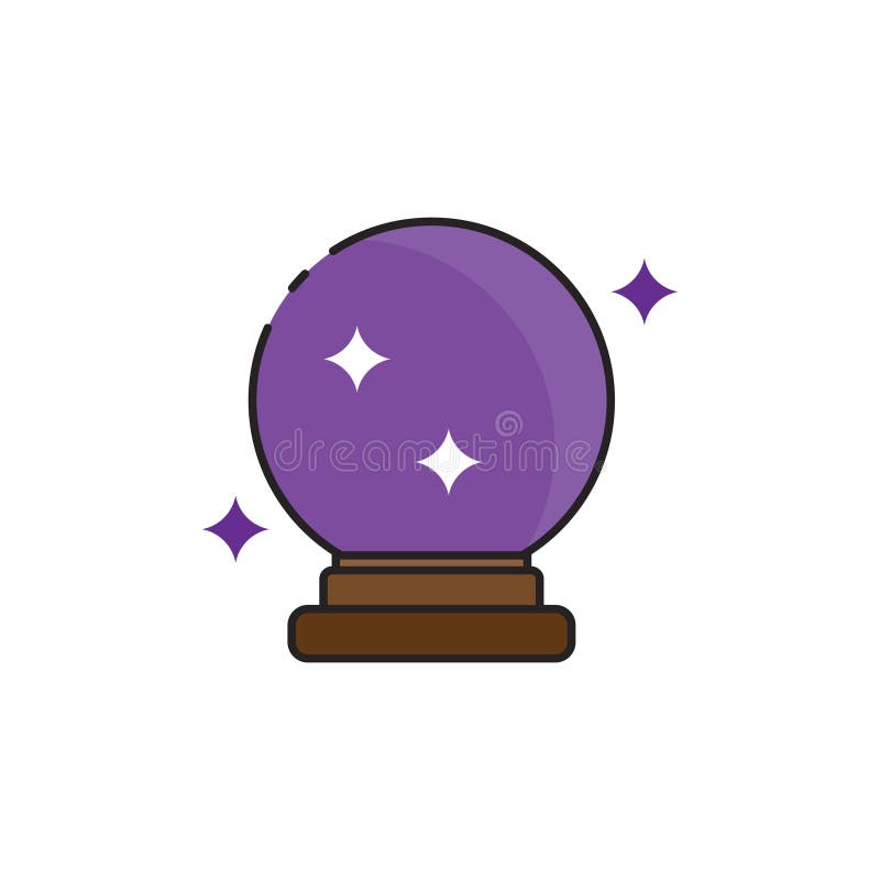 Purple and Brown Magic Ball Icon Vector Stock Vector - Illustration of ...