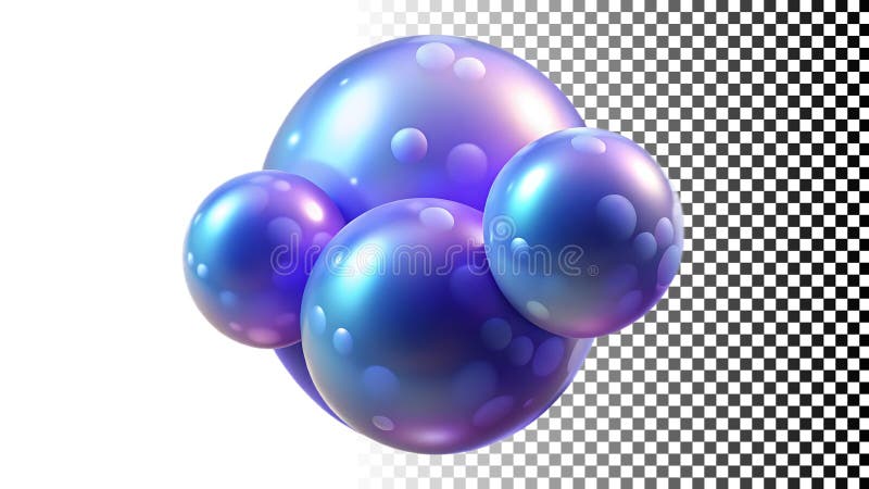 Purple Bubble Cluster or Molecule Abstract Sci,fi Element Png ...