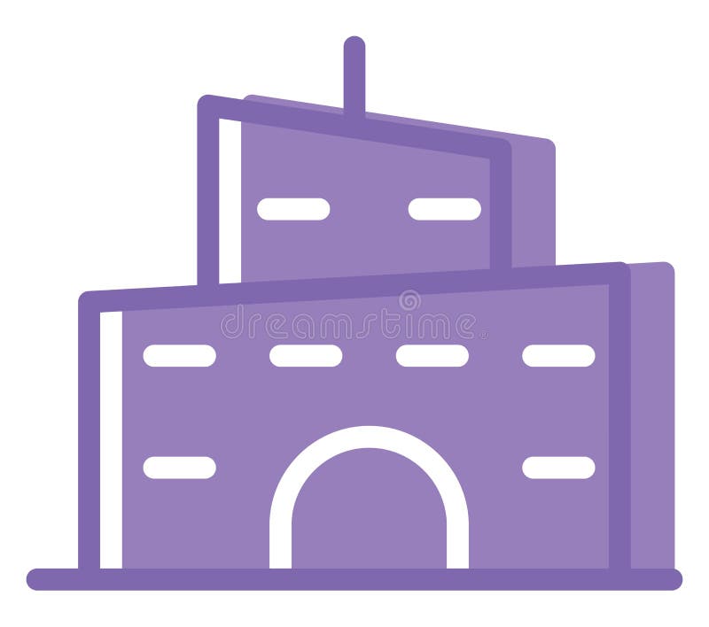 Purple Building with Small Windows, Icon Stock Vector - Illustration of ...