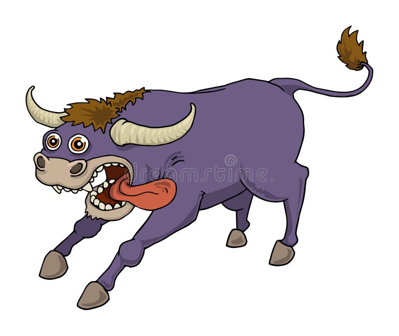 Purple bull and blank sign stock vector. Illustration of ...