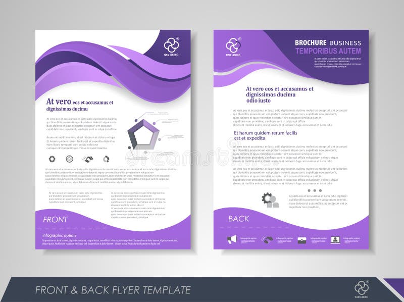 Purple business brochure stock vector. Illustration of infographics ...