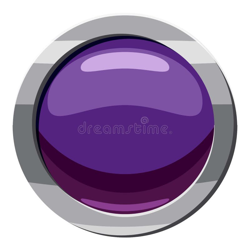 Purple Button Icon, Cartoon Style Stock Illustration - Illustration of ...