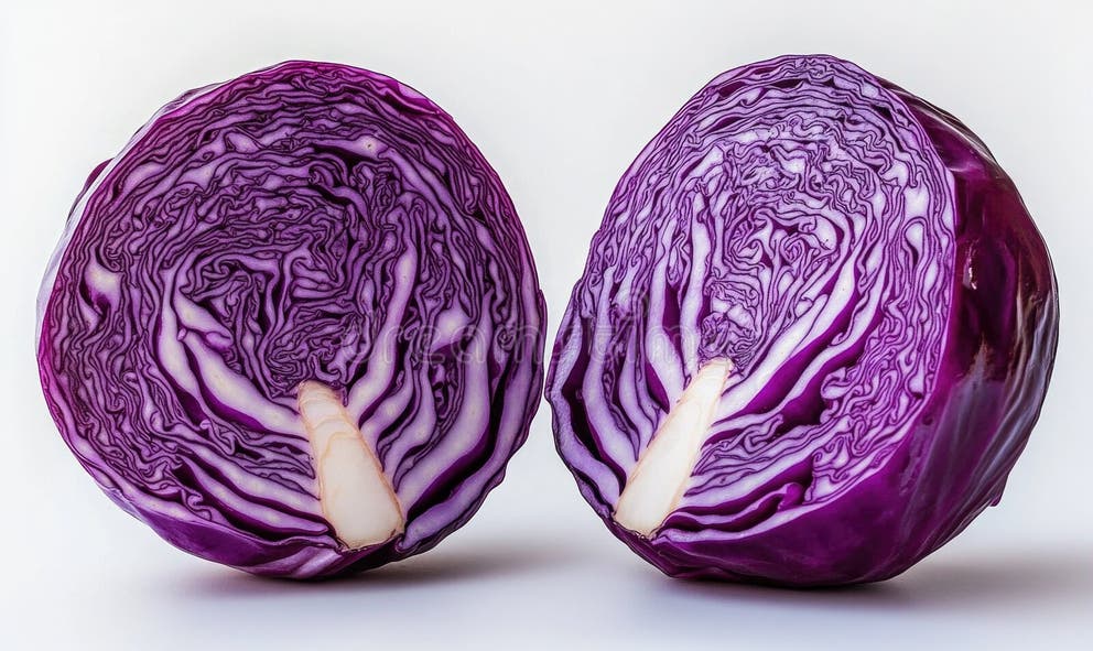A Purple Cabbage is Cut in Half Stock Image - Image of ingredient ...