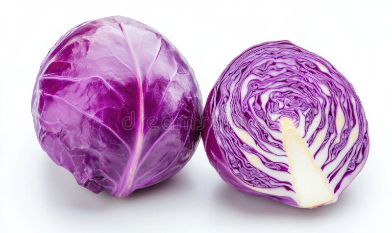 A Purple Cabbage is Cut in Half Stock Photo - Image of purple, health ...