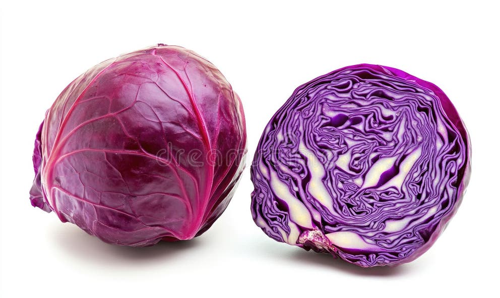 A Purple Cabbage is Cut in Half Stock Photo - Image of freshness ...