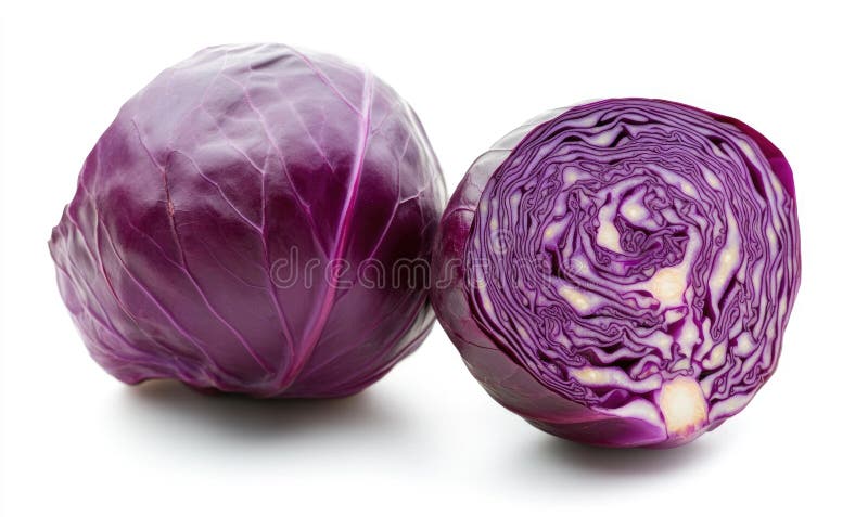 A Purple Cabbage is Cut in Half Stock Photo - Image of close, organic ...