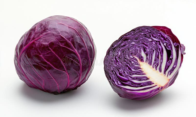 A Purple Cabbage is Cut in Half Stock Image - Image of food, healthy ...