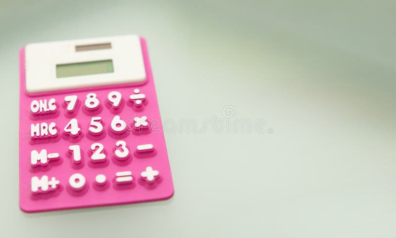 Purple Calculator Made of Rubber Use Math Calculations with Copy Space ...