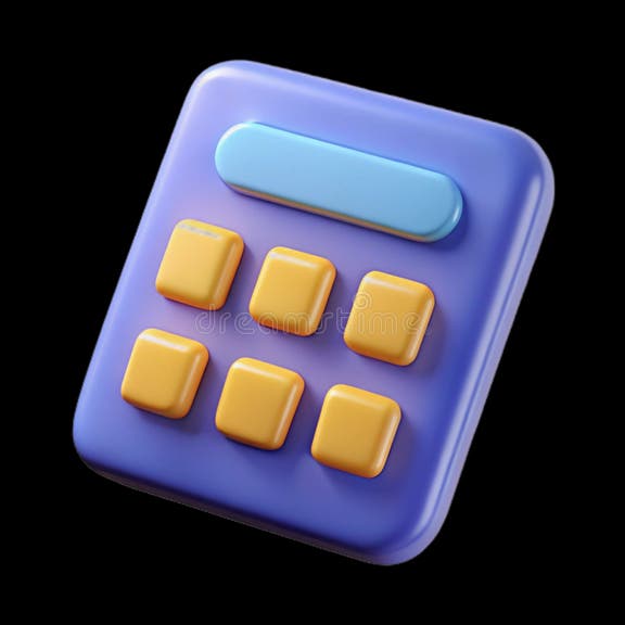 Purple Calculator with Yellow Buttons and Blue Display Math Device Stock Illustration ...