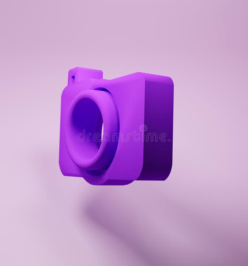 Purple Camera 3d Illustration Stock Illustration - Illustration of sign ...