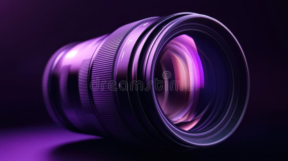 The Purple Camera Lens.AI Generated Image Stock Photo - Image of ...