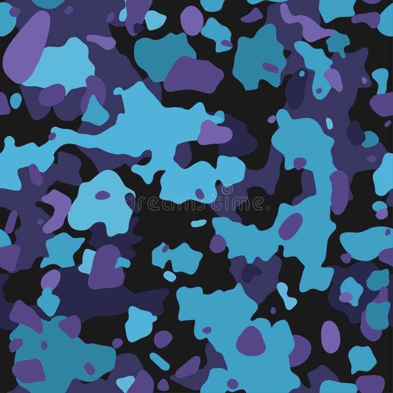 Purple Camouflage Seamless Pattern for Your Design. Blue Violet ...