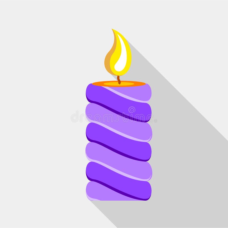 Purple Candle Icon, Flat Style Stock Vector - Illustration of religion ...