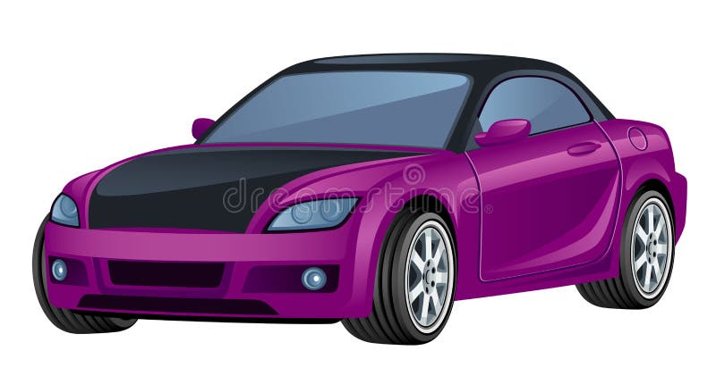 Purple car stock vector. Illustration of super, pink - 17063356
