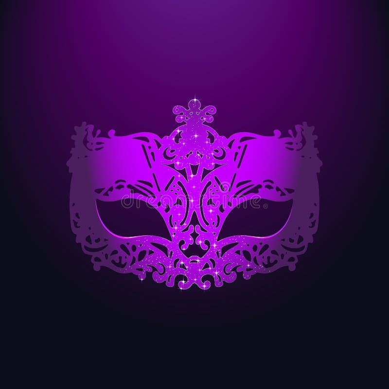 Purple Carnival Mask stock vector. Illustration of bright - 96556898