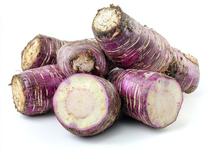 Purple Carrots Composition, Pile of Roots, Isolated on White Background ...
