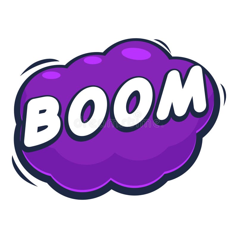 Purple Cartoon Explosion Cloud with Text Saying Boom Stock Vector ...