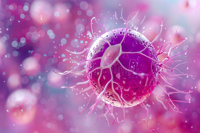 A Purple Cell with Bubbles and Water Stock Image - Image of smartphone ...