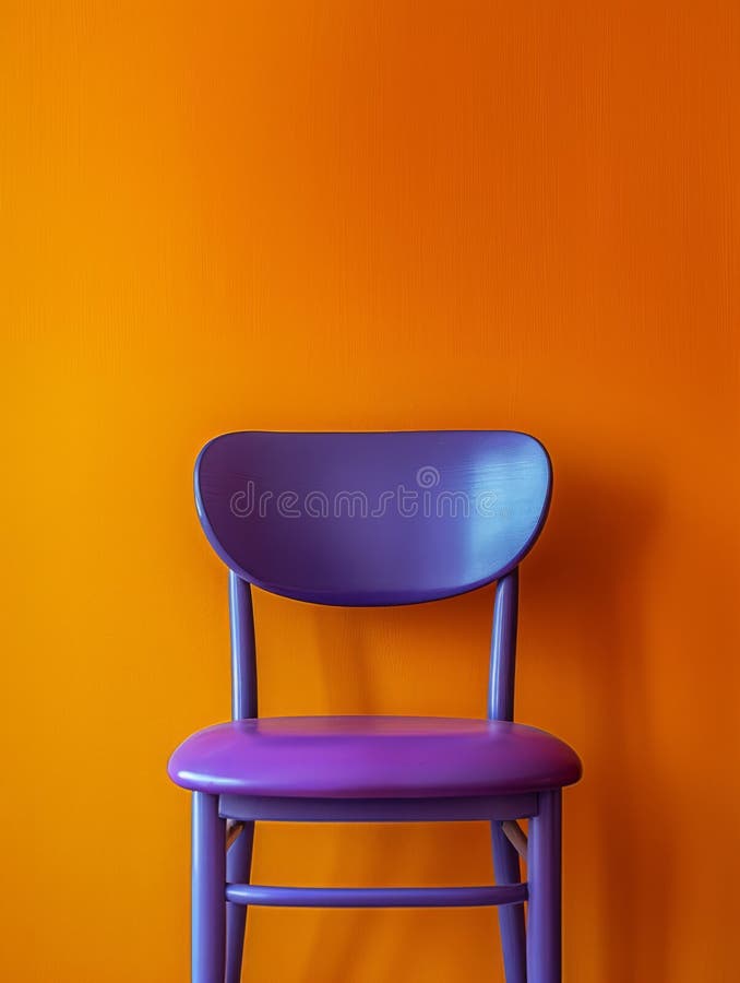 Purple Chair Against Bright Orange Wall Stock Photos - Free & Royalty ...