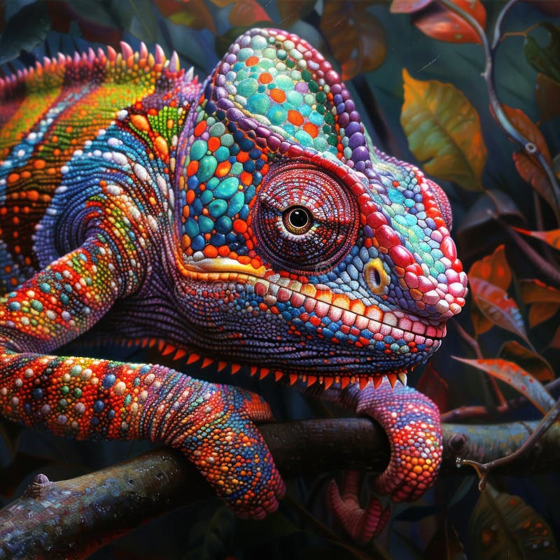 Purple Chameleon Anima on Background Stock Image - Image of portrait ...