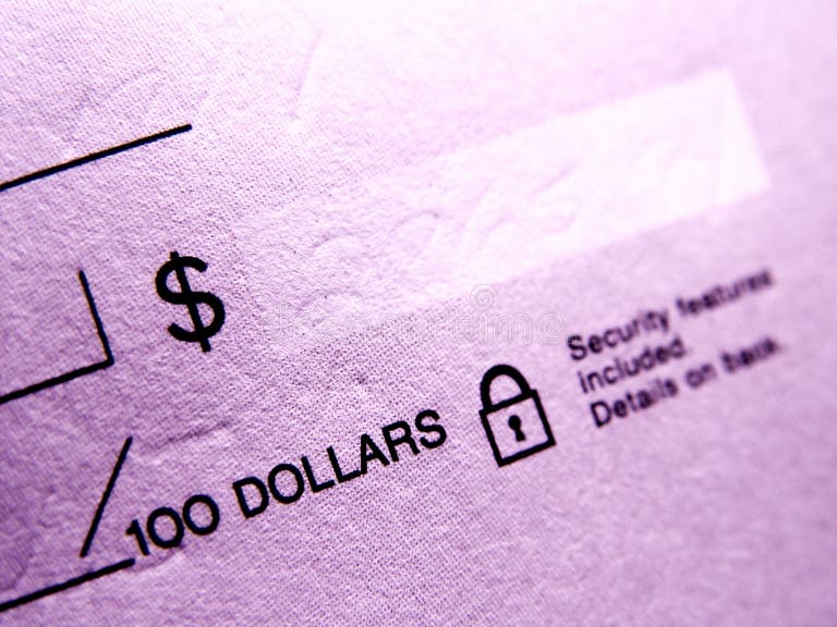 Purple Check with imprint stock photo. Image of paper, blank - 79020