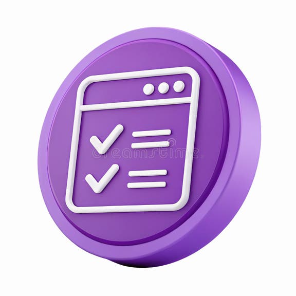 Purple Checkmark Button for Task Completion User Interface Design on ...