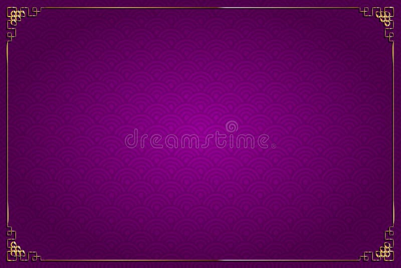 Purple Chinese Background and Gold Decoration Stock Illustration ...