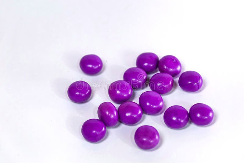 Purple Chocolate Candy Ball Isolated on White Stock Image - Image of ...