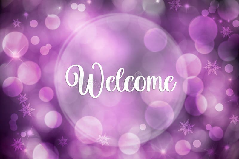 Purple Christmas Background, Shiny with Text Welcome Stock Illustration ...