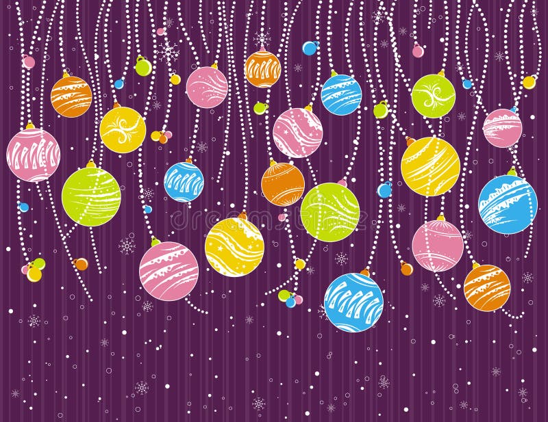 Purple Christmas Card, Vector Stock Vector - Illustration of element ...