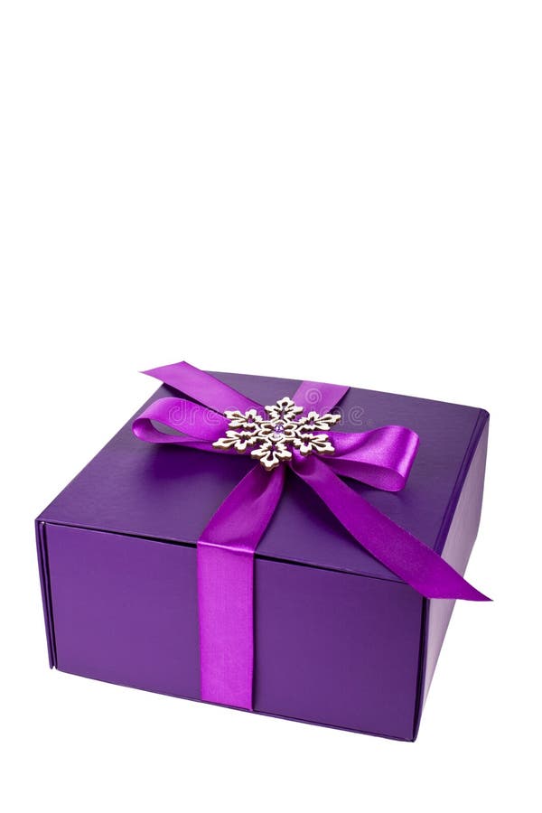 Purple Present Box Isolated Stock Image - Image of celebration, decor ...
