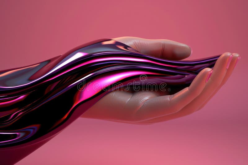 Purple Chrome Abstraction: Metallic Background Stock Illustration ...