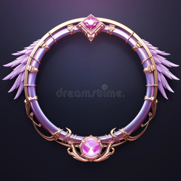 Purple Circle Frame, Gaming Style, Purple Tone Stock Illustration ...