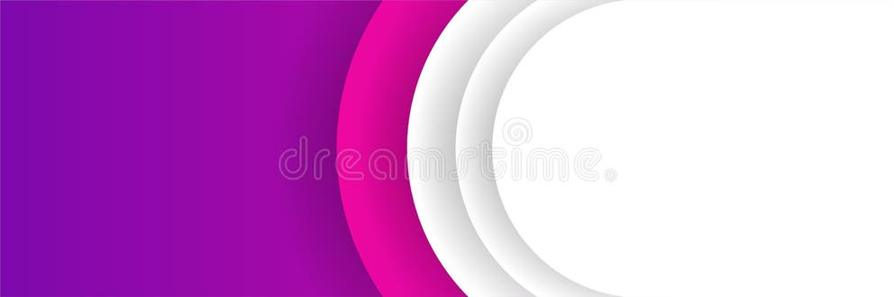 Purple Circle White Banner Background. Vector Abstract Graphic Design ...