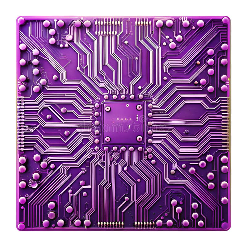 Purple Circuit Board Technology Microchip Electronics Stock ...