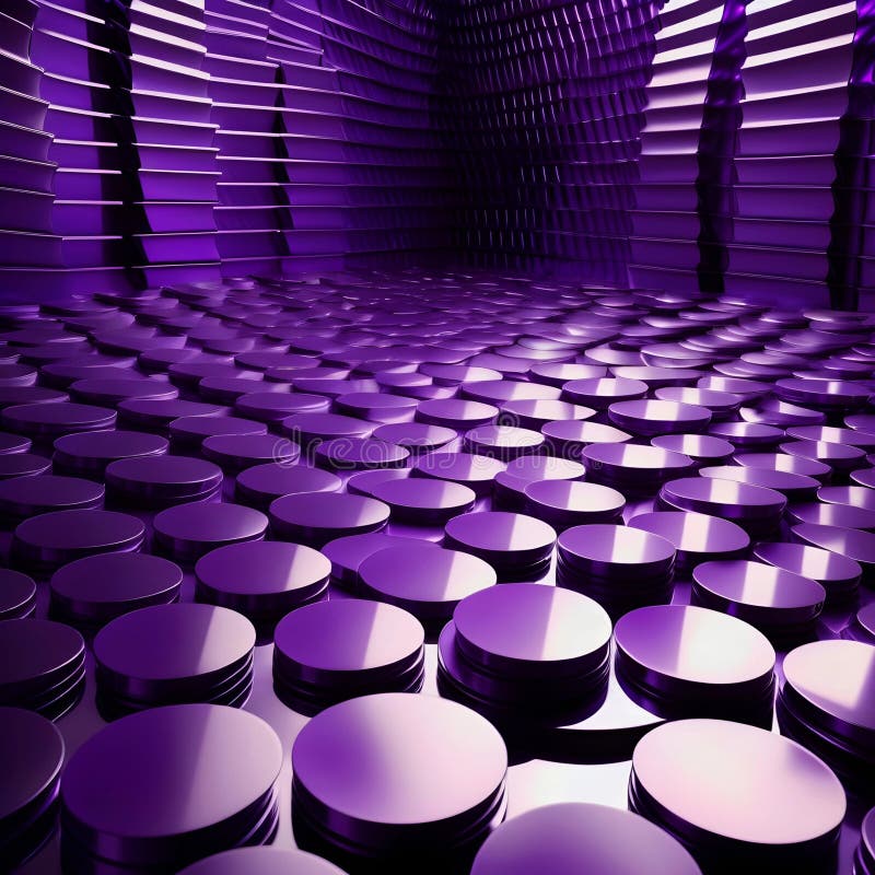 Abstract Purple Circular Discs Overall Texture is Cold and Industrial ...