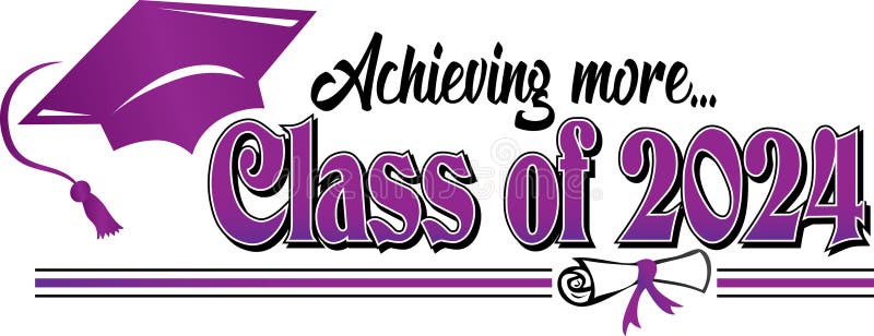 Purple Class of 2024 Achieving More Banner Stock Illustration ...