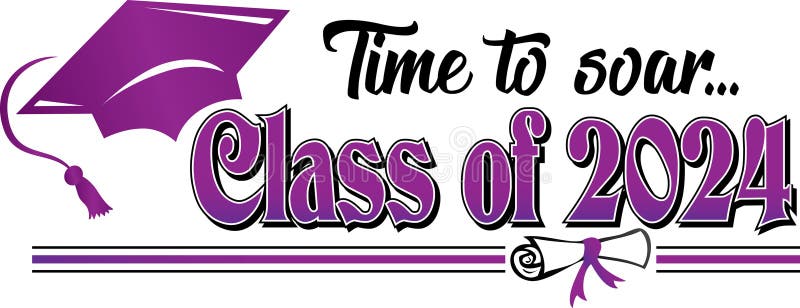 Purple Class of 2024 Time To Soar Banner Stock Illustration ...