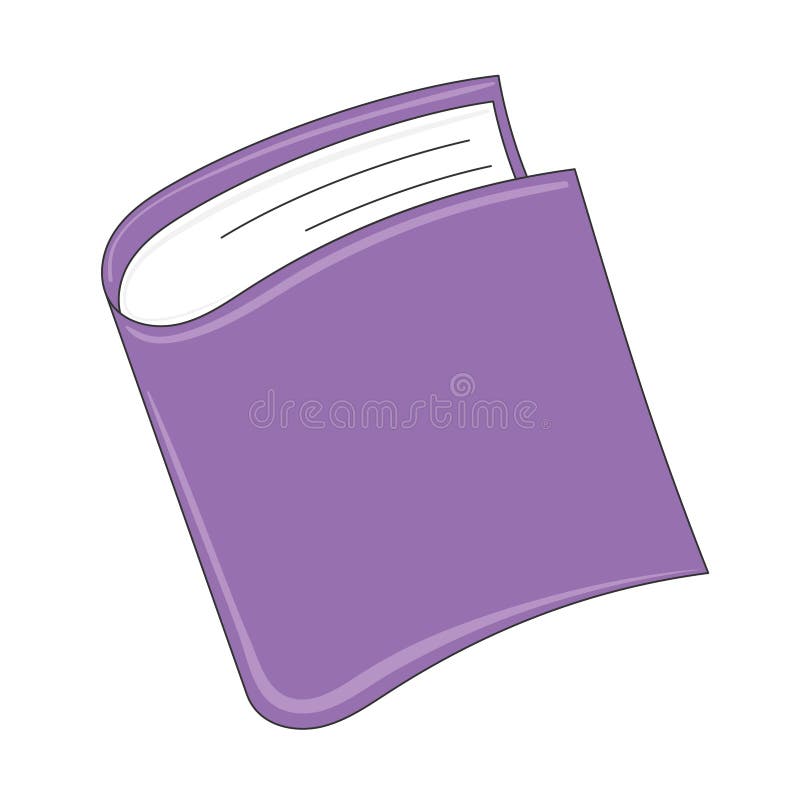 Purple Closed Book with White Pages Cartoon Vector Stock Vector ...
