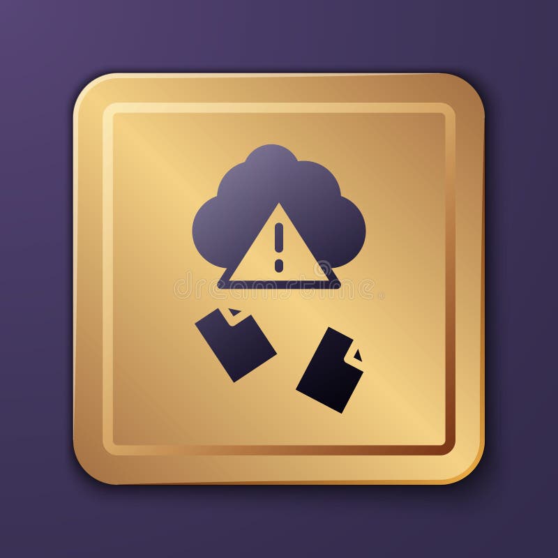 Purple Cloud Hacking Icon Isolated on Purple Background. Cloud Leak ...