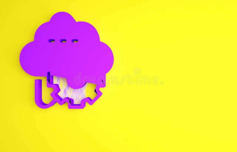 Purple Cloud Technology Data Transfer and Storage Icon Isolated on ...