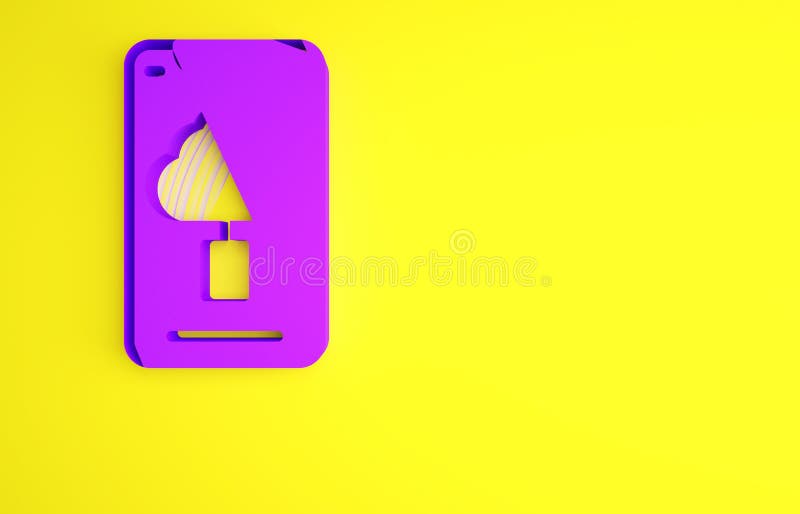Purple Cloud Technology Data Transfer and Storage Icon Isolated on ...