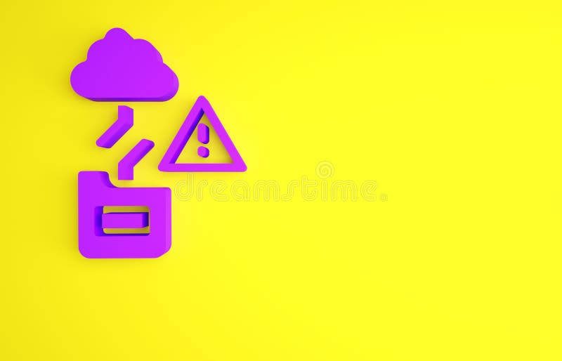 Purple Cloud Technology Data Transfer and Storage Icon Isolated on ...