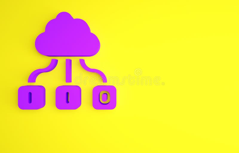 Purple Cloud Technology Data Transfer and Storage Icon Isolated on ...