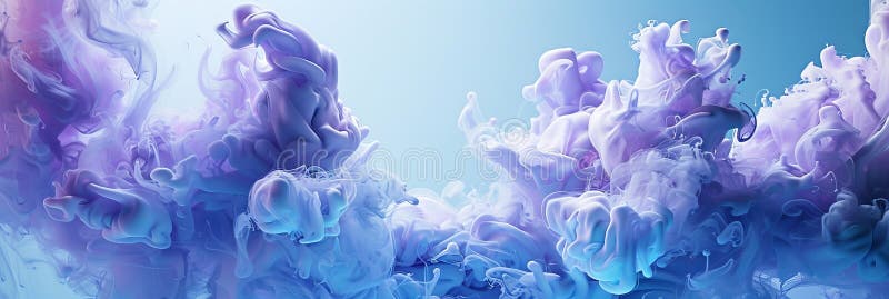Purple Clouds in Light Blue Background with Blue Smoke, in the Style of ...