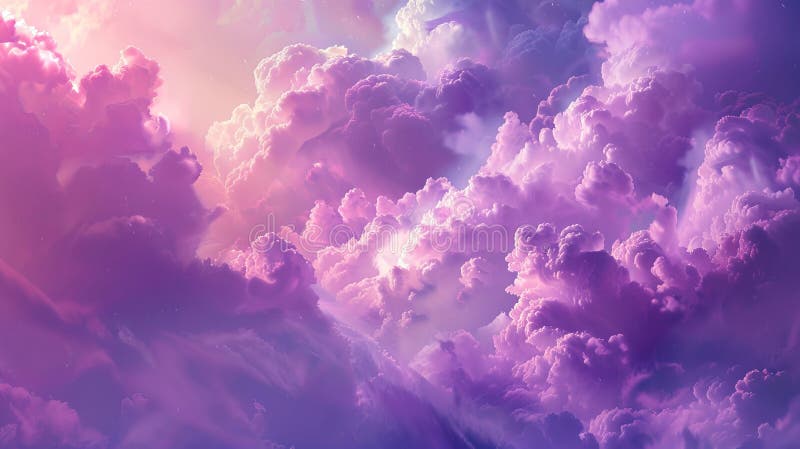 A Purple Cloudy Sky with a Bright Sun Stock Photo - Image of bright ...