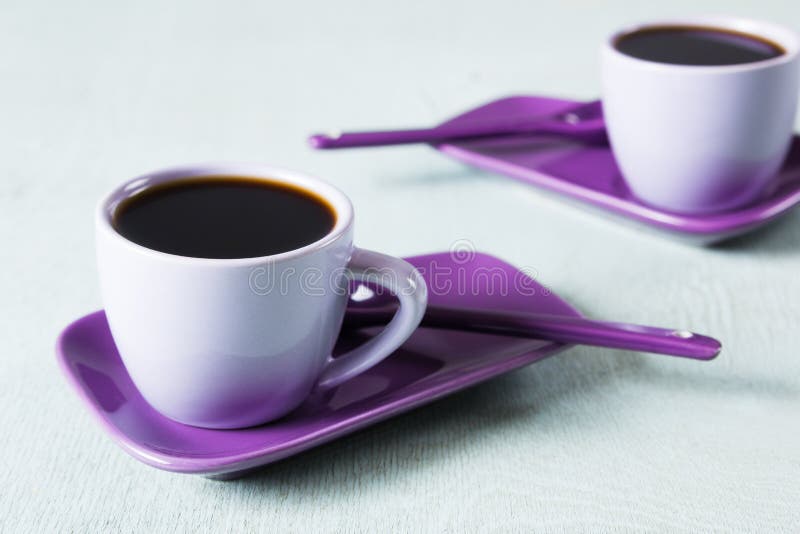 Purple Coffee in Stylized Mason Jar Cup with Macarons and Roses and ...