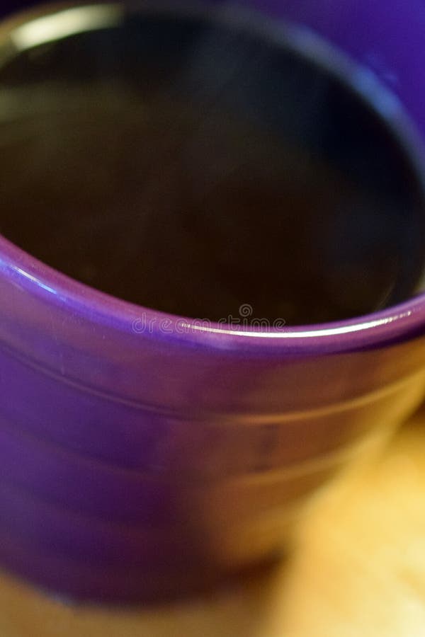 Purple coffee mug stock photo. Image of vertical, break - 91768972