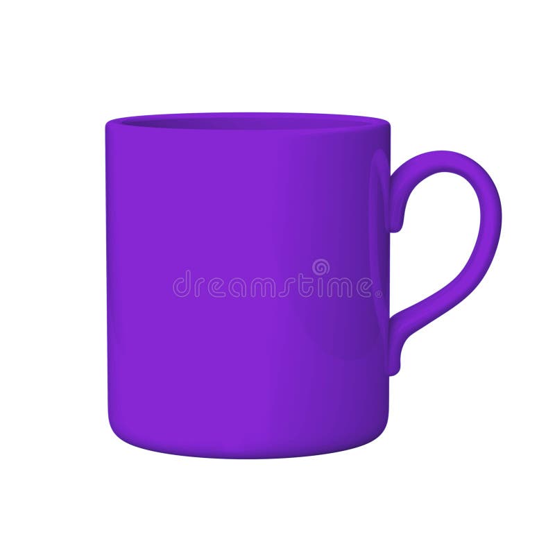 Purple Coffee or Tea Mug, 3D Illustration Stock Illustration ...